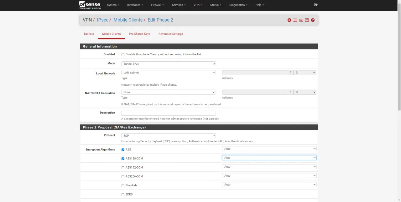 Configure IKEv2 IPsec VPN Server with PSK or RSA in pfSense | ITIGIC